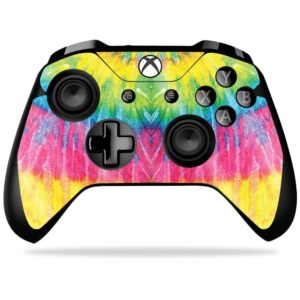 mightyskins glossy glitter skin for microsoft xbox one x controller - tie dye 2 | protective, durable high-gloss glitter finish | easy to apply, remove, and change styles | made in the usa