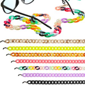 Frienda 9 Pieces Acrylic Eyeglass Chain Sunglasses Reading Strap for Women Men Eye Glasses Holder Necklace Around Neck Eyewear Retainer