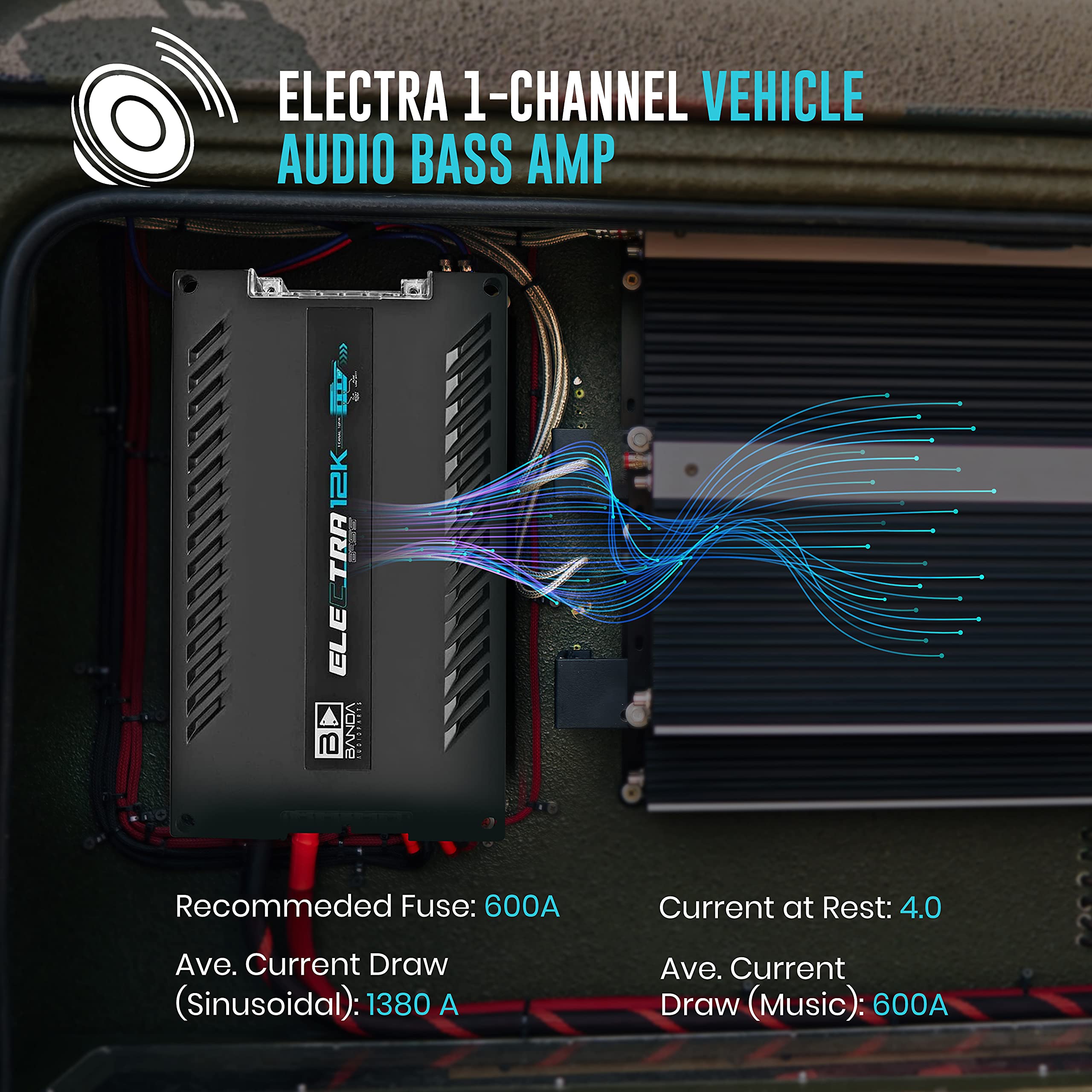 BANDA 12K BASS 1 OHM CAR AMP