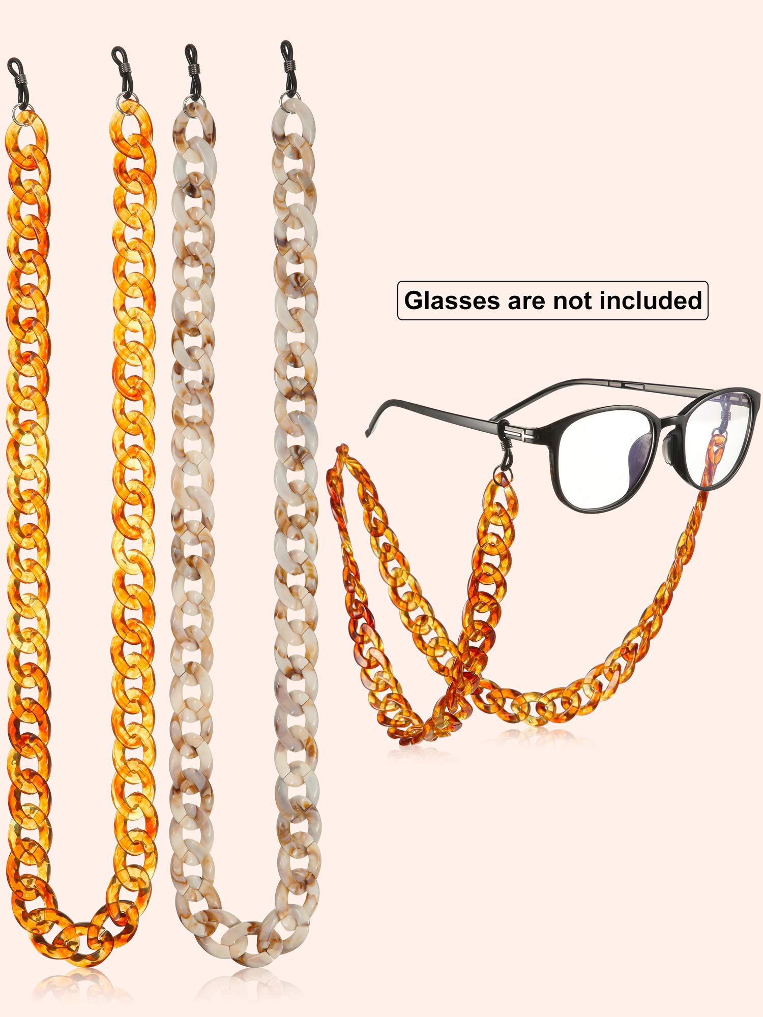 Frienda 9 Pieces Acrylic Eyeglass Chain Sunglasses Reading Strap for Women Men Eye Glasses Holder Necklace Around Neck Eyewear Retainer