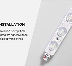 MELDIKISO LED Module, White Light for Window, Storefront Decoration, SMD 116ft 2835 Waterproof, 3 LED Chips, 1W, DC12V, IP65, Beam Angle 160°, Bulk for Channel Letter Light Box Signs (50PC)