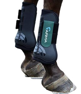 shires arma tendon boots black/green pony