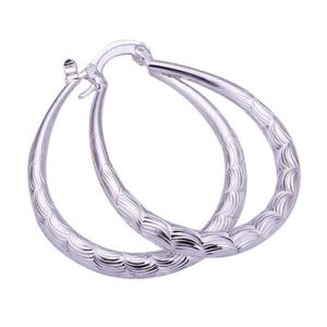 lucare women's 925 sterling silver u shape hollow hoop dangle earrings jewelry gift 1