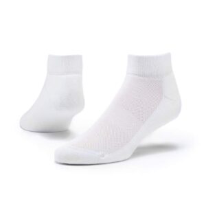 maggie's organics - organic cotton sport ankle socks - 1 pair unisex (white-medium)