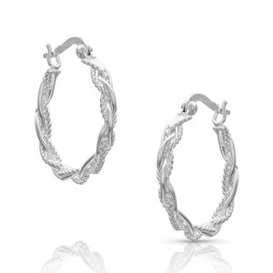 montana silversmiths braided rope hoop earrings - er4580