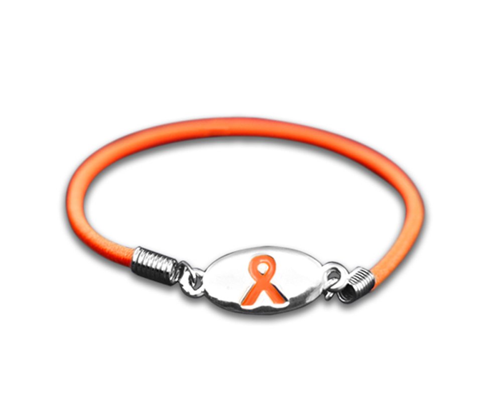 25 Pack Kidney Cancer Awareness Stretch Bracelets – Inexpensive Orange Ribbon Bracelets for Kidney Cancer Awareness Fundraisers, Events and Gift-Giving