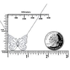 YinShan 925 Sterling Silver Simple Butterfly Necklace for Women Hollow Pendant Jewelry Good Luck Gift for Her