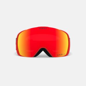 Giro Contact Ski Goggles - Snowboard Goggles for Men & Women - Black/Red Label Strap with Vivid Ember/Vivid Infrared Lenses