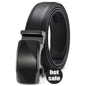 doopai mens belt, ratchet genuine leather belt for men 1 3/8" with click sliding buckle,gift box