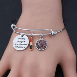 Gzrlyf Estheticians Bracelet Funny Esthetician Gifts Beautician Gifts Makeup Artists Gifts Only the Strongest Women Become Estheticians (Bracelet)