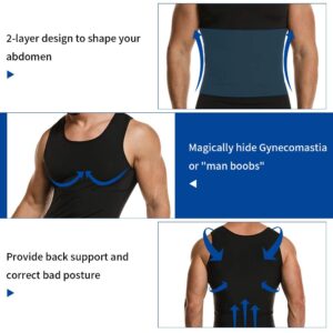 GSKS Mens Body Shaper Compression Tank Top Slimming Shapewear Abdomen Undershirt