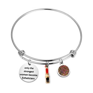 gzrlyf estheticians bracelet funny esthetician gifts beautician gifts makeup artists gifts only the strongest women become estheticians (bracelet)