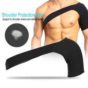 Sports Shoulder Bandage Brace, Breathable Shoulder Support Bandage for Shoulder Pain Sports Injuries Tendinitis, Compression Rotator Cuff(L)