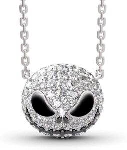 skull necklace for women nightmare before christmas pendants princess anniversary promise gift for women bride teen girl