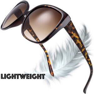 The Fresh Women's Oversized Square Jackie O Cat Eye Hybrid Butterfly Fashion Sunglasses - Exquisite Packaging (719201New Demi, Gradient Brown)