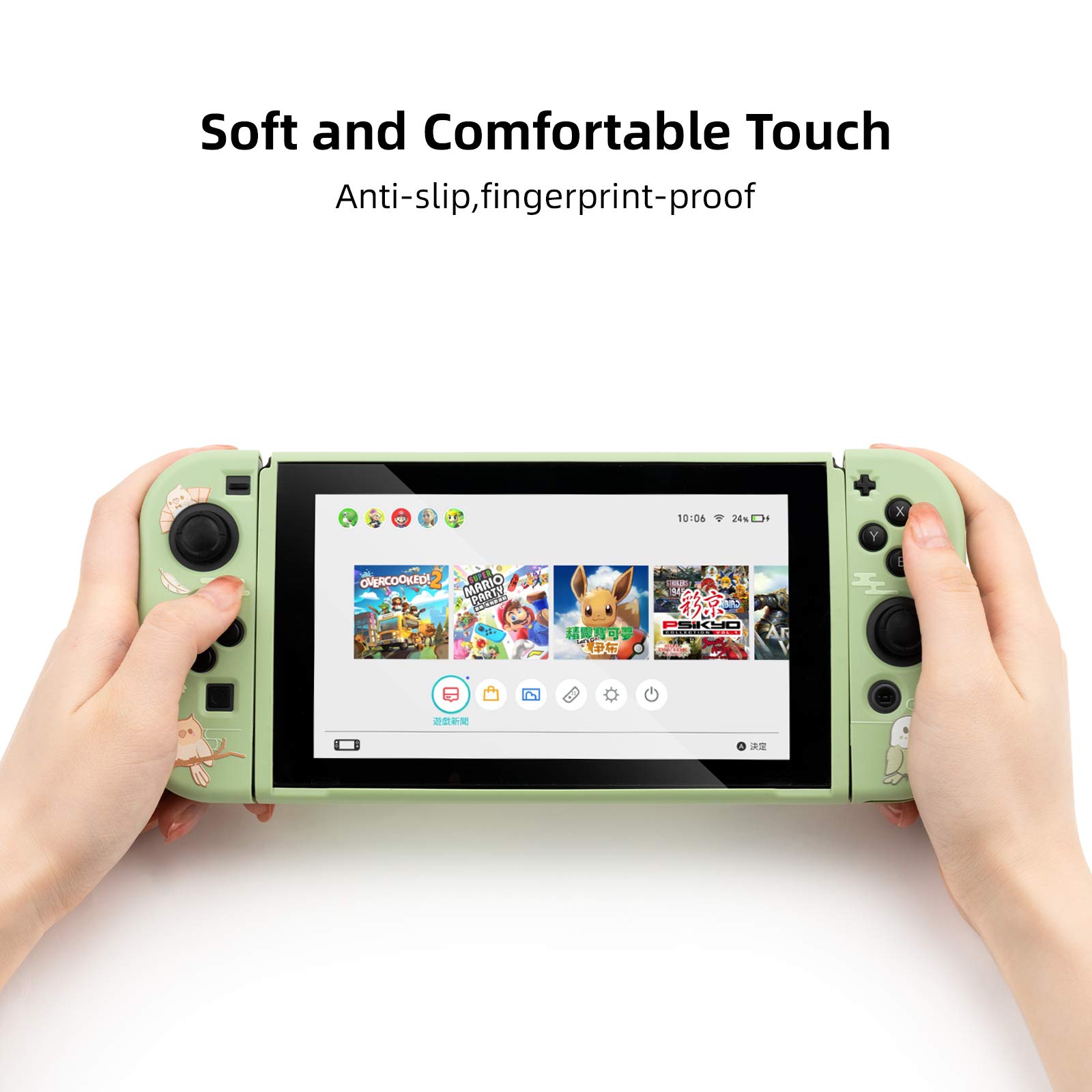 GeekShare Protective Case Compatible with Switch, Soft TPU Slim Case Cover Compatible with Switch Console and Joy-Con (Little Parrots)