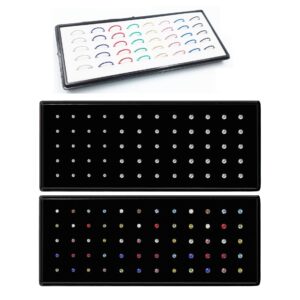 NewCraft Women's 3 Sets 160Pcs Studs Rings Hoops, Surgical Stainless Steel Hypoallergenic Nose Piercing Jewelry, NS01,