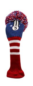 izzo vintage fairway headcover, patriot usa, red, white, blue