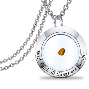 ensianth with faith all things are possible (mustard seed necklace)