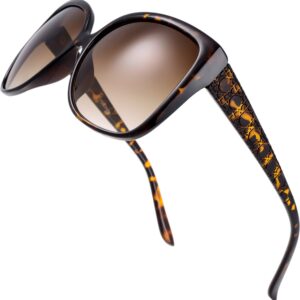 The Fresh Women's Oversized Square Jackie O Cat Eye Hybrid Butterfly Fashion Sunglasses - Exquisite Packaging (719201New Demi, Gradient Brown)