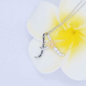 Sterling Silver Sunflower You Are My Sunshine Personalised Initial Letter A Alphabet Pendant Necklace for Women