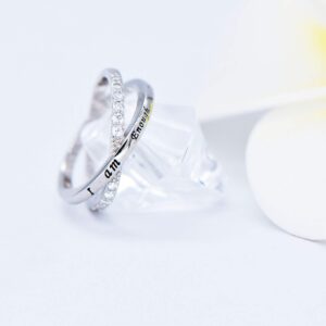 YMHOP I Am Enough Ring Sterling Silver Criss Cross CZ Ring for Women Size 5