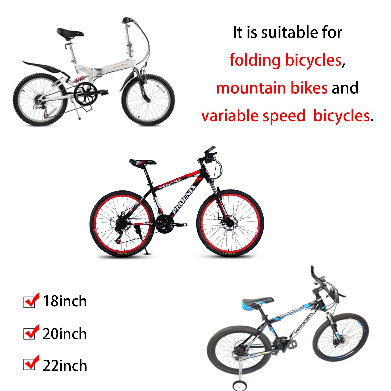 DOUBLE 2 C Training Wheels, Heavy Duty Bicycle Training Wheels for Kids Bike Stabilizer Mounted Kit Compatible for 16 18 20 22 inch Bike (1 Pair)