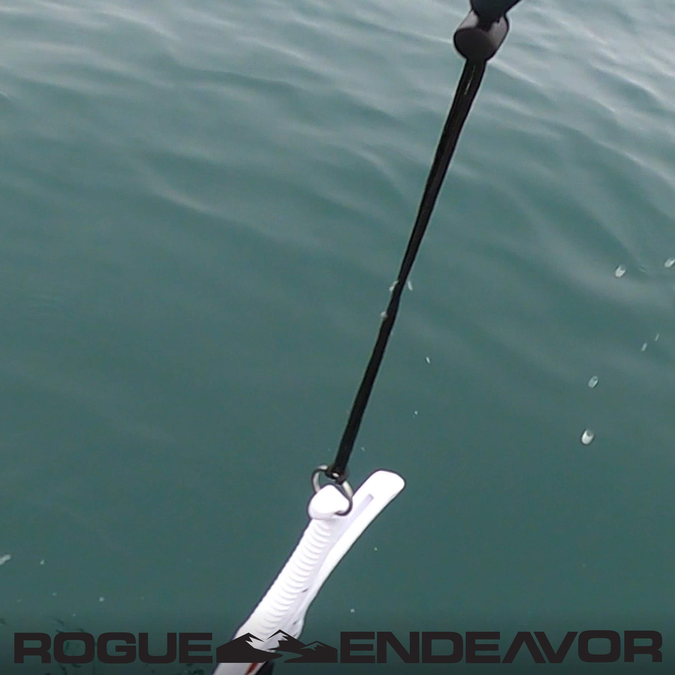 Rogue Endeavor Water Sports Wrist Lanyard- 2-Piece Set Made from Durable Nylon Cord, Latex Tube Shroud and Barrel Lock- (Ash Black)