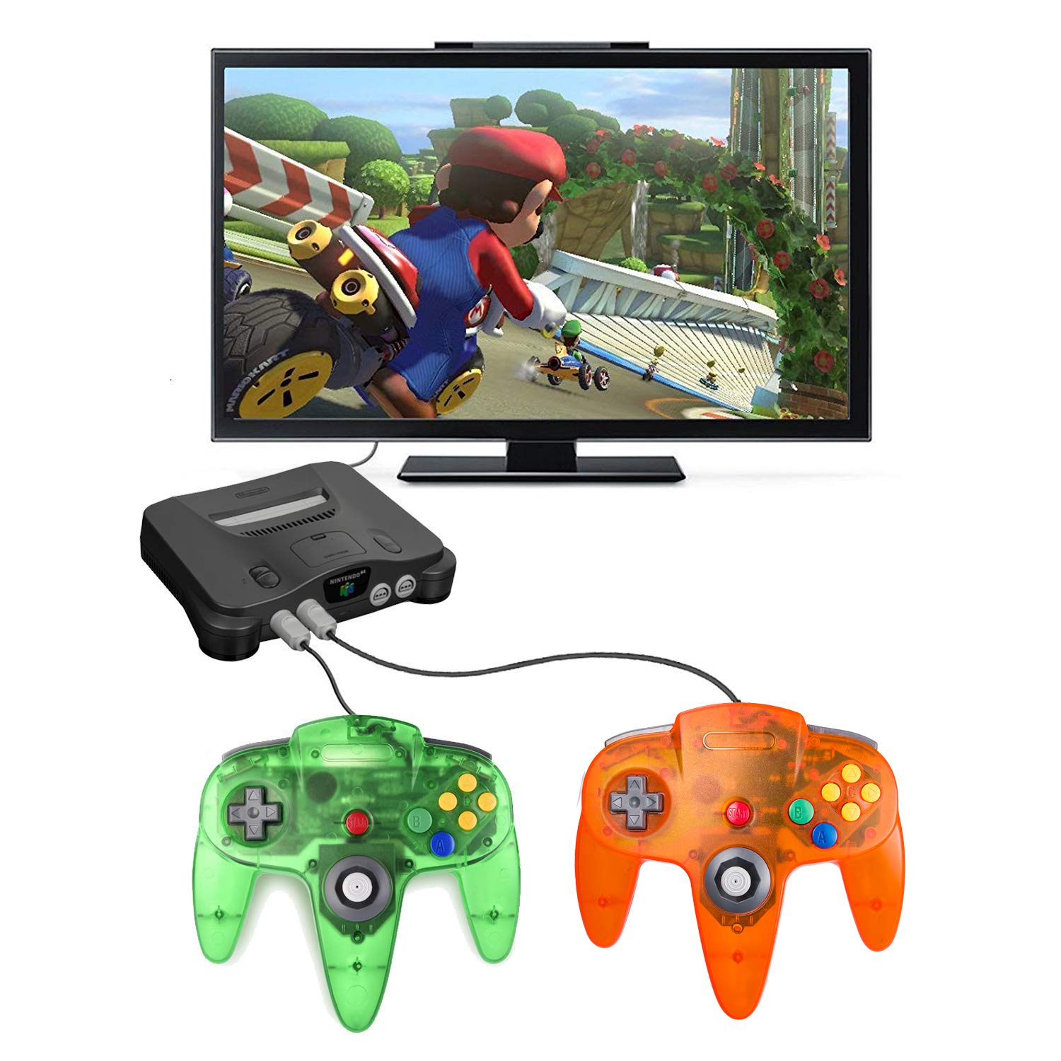 3 Pack Classic N64 Controller, suily Retro N64 Gaming Wired Gamepad Joystick Controller-Plug & Play (Non USB Version)