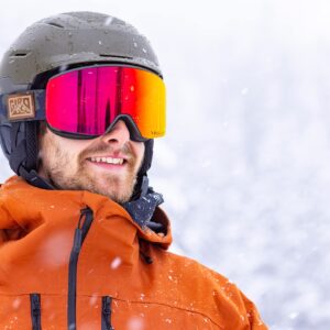 Giro Axis Ski Goggles - Snowboard Goggles for Men - POW Strap with Vivid Royal/Vivid Infrared Lenses