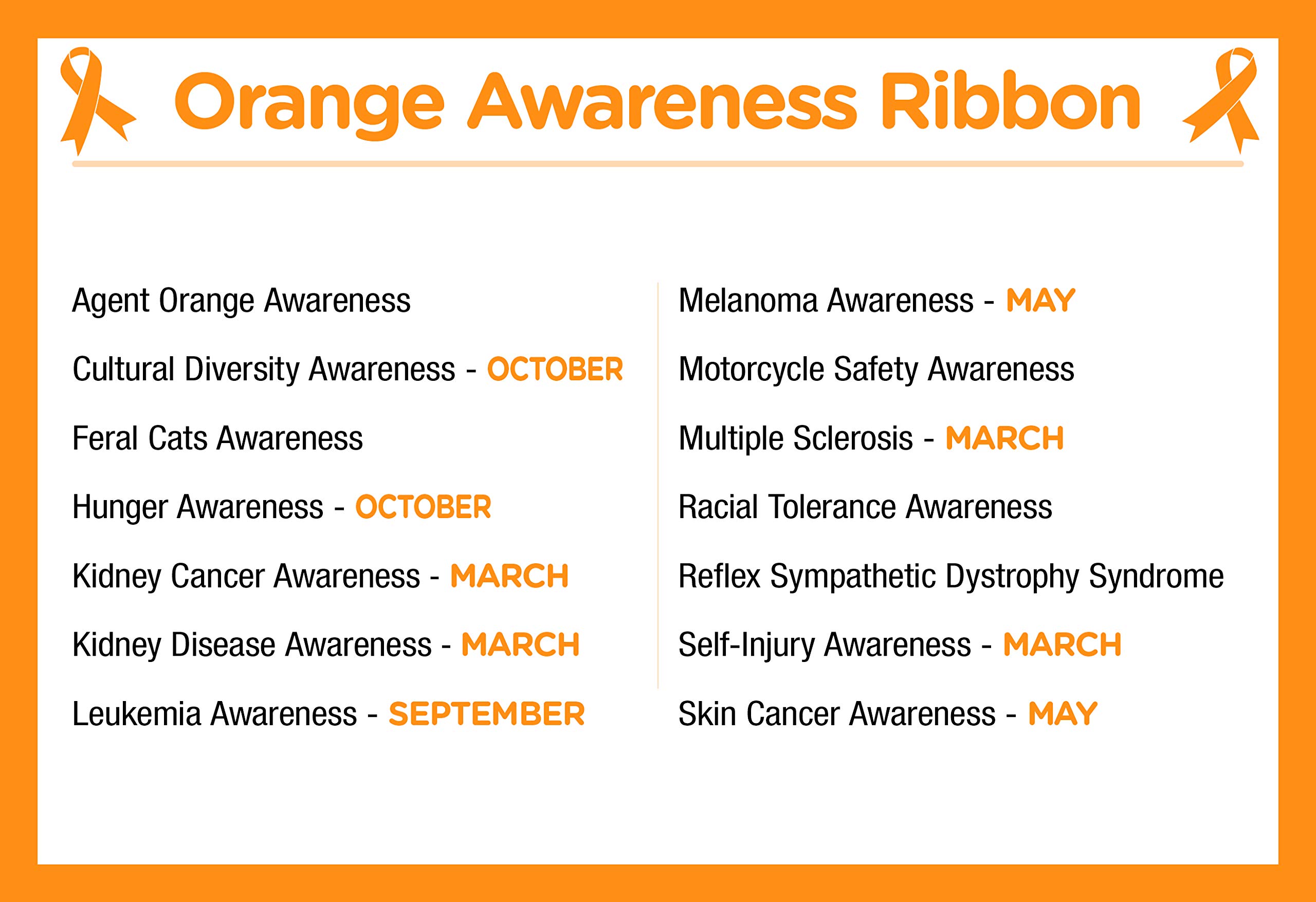 25 Pack Kidney Cancer Awareness Stretch Bracelets – Inexpensive Orange Ribbon Bracelets for Kidney Cancer Awareness Fundraisers, Events and Gift-Giving