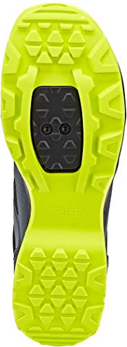 Giro Gauge Men Clipless Mountain Bike Shoes - Dark Shadow/Citrine Green Cover (2020), 47