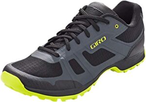 giro gauge men clipless mountain bike shoes - dark shadow/citrine green cover (2020), 47