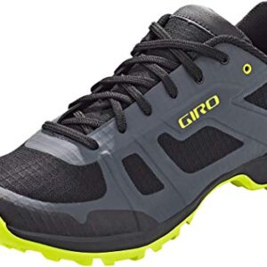 Giro Gauge Men Clipless Mountain Bike Shoes - Dark Shadow/Citrine Green Cover (2020), 47