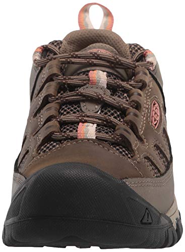 KEEN Women's Targhee Vent Low Height Breathable Hiking Shoes, Stone Gray/Brick DuST, 10.5