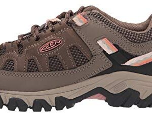 KEEN Women's Targhee Vent Low Height Breathable Hiking Shoes, Stone Gray/Brick DuST, 10.5