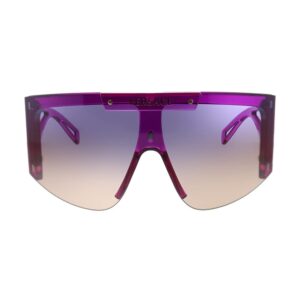 Versace VE 4393 53341W Transparent Fuxia Plastic Shield Sunglasses Pink Or Grey Clip On Lens