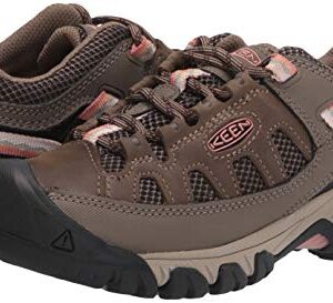 KEEN Women's Targhee Vent Low Height Breathable Hiking Shoes, Stone Gray/Brick DuST, 10.5