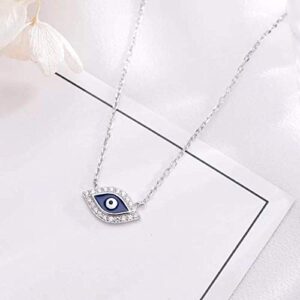 Gapudt S925 Sterling Silver Evil Eye Choker Short Dainty Necklace for Women Jewelry