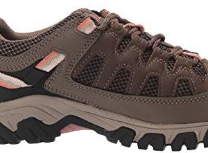 KEEN Women's Targhee Vent Low Height Breathable Hiking Shoes, Stone Gray/Brick DuST, 10.5