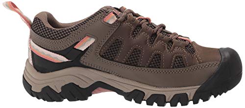 KEEN Women's Targhee Vent Low Height Breathable Hiking Shoes, Stone Gray/Brick DuST, 10.5