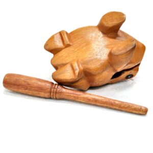 Wood Salmon Guiro Rasp Wooden Handcraft, Musical Instrument Tone Block Percussion Wood Toy,Thailand Traditional Craft for Home and Office Decor (5.8CM)