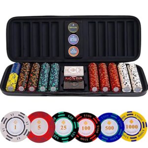 fake aces black series 500 poker chip set - casino-grade 14g clay poker chips, texas holdem, poker accessories, poker set, poker chip set