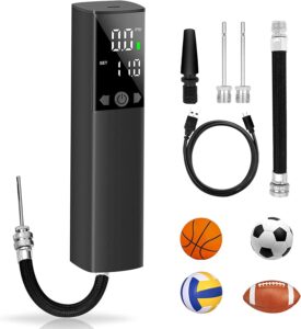 weefeestar electric ball pump ball air pump for sports balls with 2 needles & 1 nozzle fast ball inflator for basketball, soccer, volleyball, rugbyball