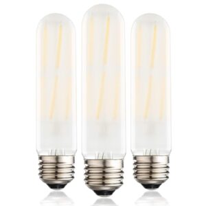 xininsun t10 frosted led bulbs warm white 2700k,dimmable 6w led tubular edison bulbs 60 watt equivalent,600lm, e26 medium base lamp bulb for desk lamp, pendant lights. (3-pack)