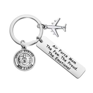 lqri military mom gift the few the proud the emotional keychain for army mom navy mom air force mom soldier military jewelry deployment gift for mom (air force mom)