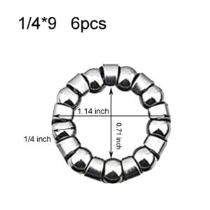 YouU 6 Pcs Crank Bearing 1/4" Ball Size x 9 Balls for Bicycle Crank Bike Crank Bikes Beach Cruiser limos Stretch Bicycles