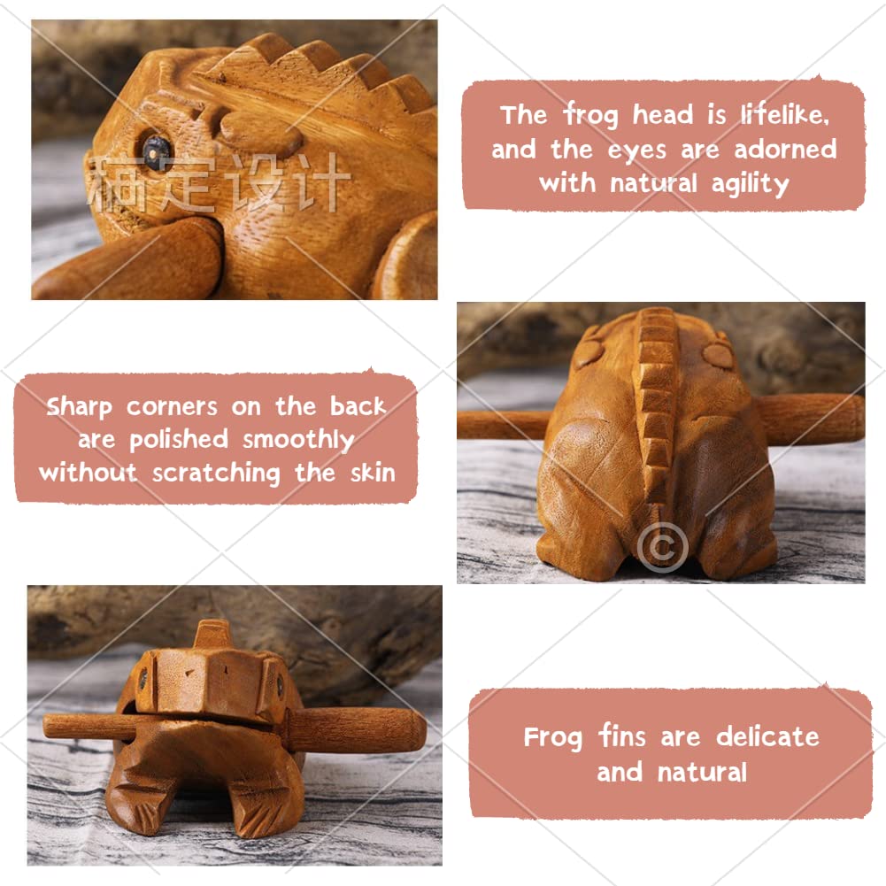 Wood Salmon Guiro Rasp Wooden Handcraft, Musical Instrument Tone Block Percussion Wood Toy,Thailand Traditional Craft for Home and Office Decor (5.8CM)