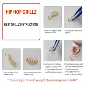 Vpang 18K Gold Plated Hip Hop Teeth Grillz Caps Iced Out CZ Face Diamond Top and Bottom Grillz Set for Men Women (Colorful)