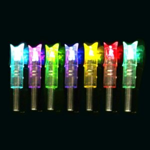 6PCS Lighted Nocks for Crossbow Bolts with 0.300"/ 7.62mm Diameter,Screwdriver Included (Colorful(Flashed with 7 Colors))